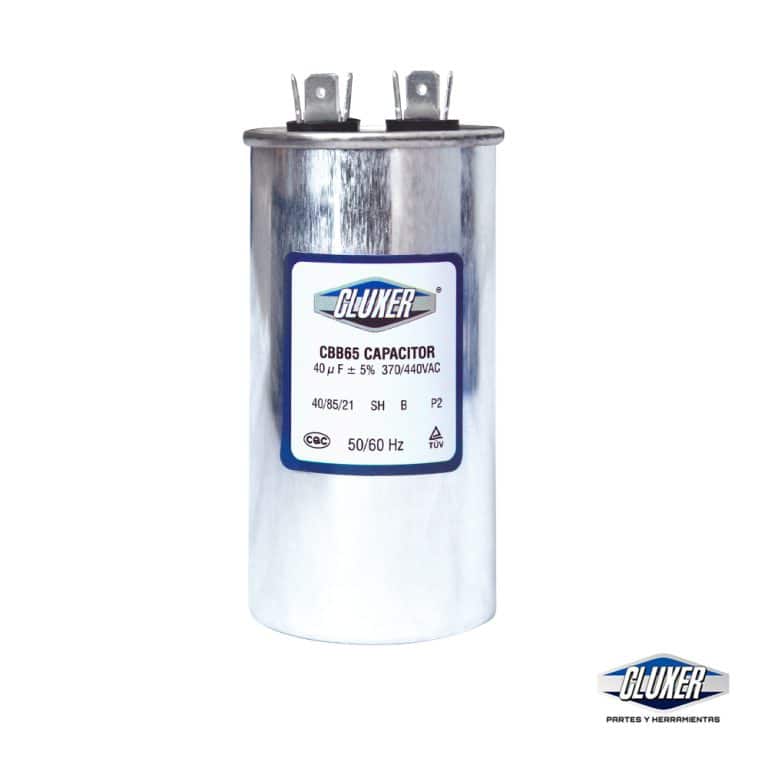 Capacitor de 40 Mf, Dual 440-370vac, Mod: CXC44040 CLUXER