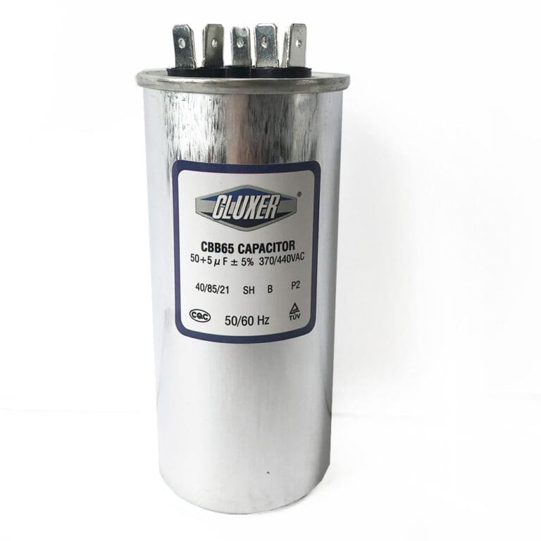 Capacitor de Trabajo 50/5Mf, Dual 440-370vac +-5%, 50/60Hz
